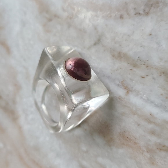 Vintage | Jewelry | Vintage Lucite Ring 96s | Poshmark